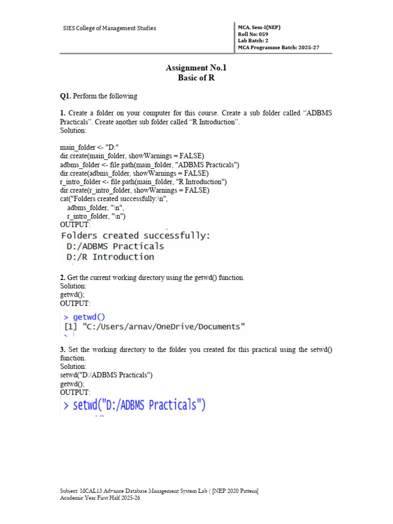 Adbms Prac 1 | PDF | Computing