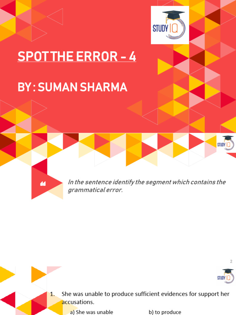 Grammatical Errors in Sentences | PDF