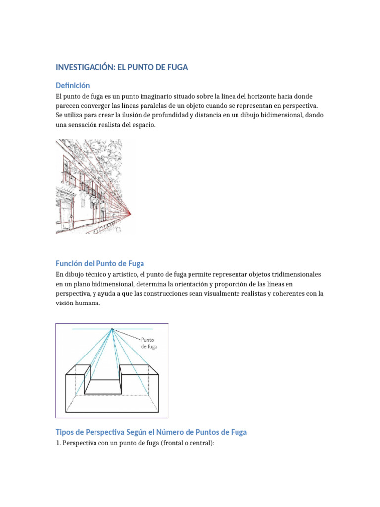 Punto de Fuga en Perspectiva Artística | PDF | Perspectiva (Gráfica ...
