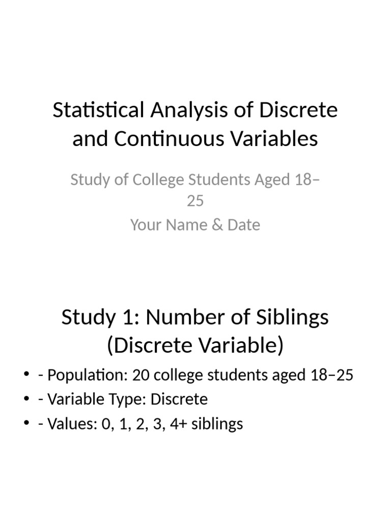 Statistical Analysis Presentation | PDF