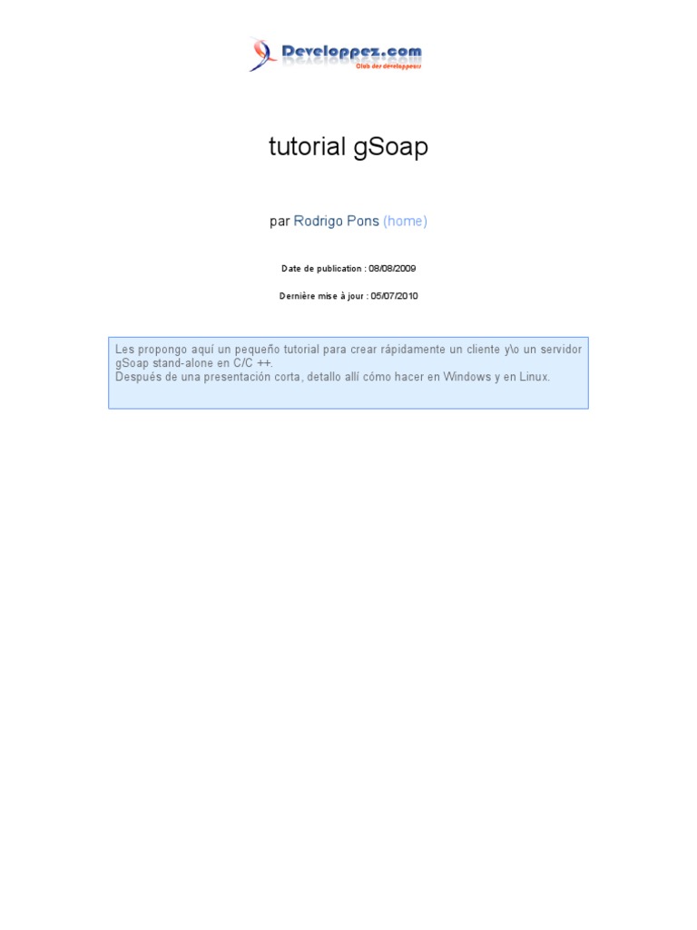 Tuto Gsoap Es | PDF | C ++ | Software utilitario