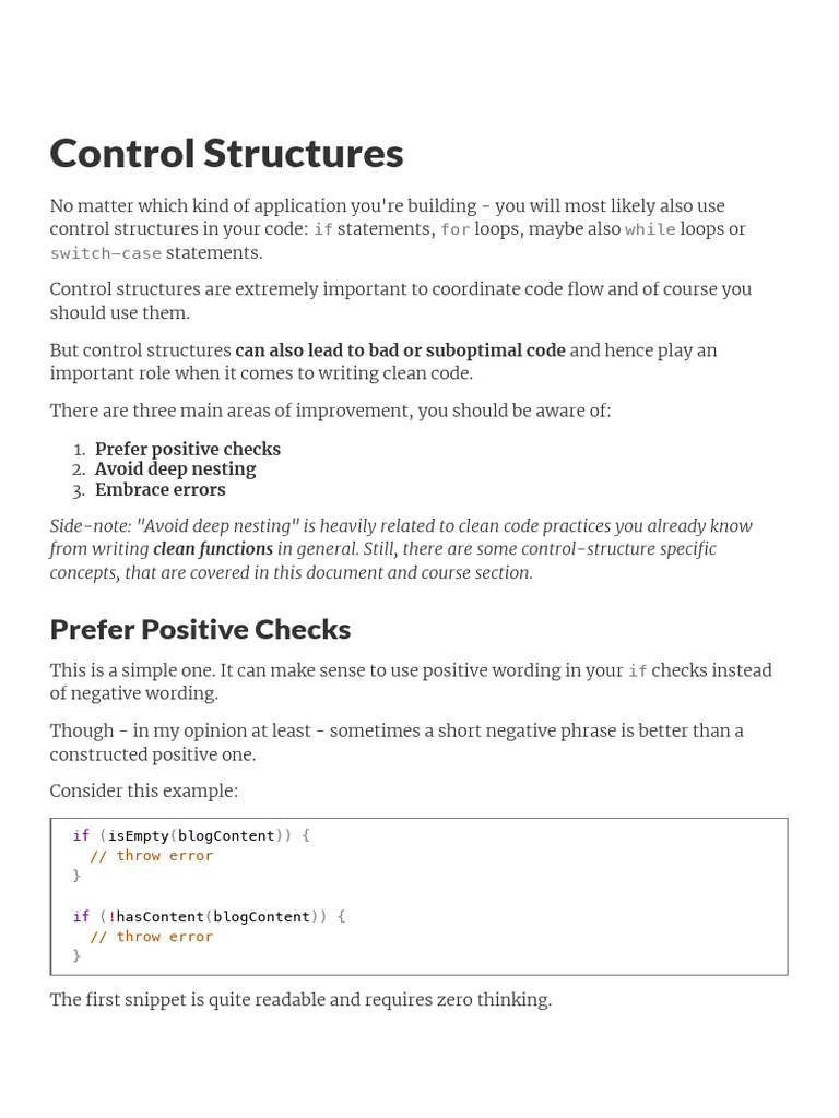 Control Structures Summary | PDF | Control Flow | Computer Programming