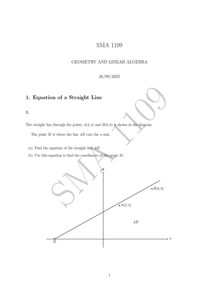 Geometry Straight Line Notes | PDF | Line (Geometry) | Elementary Geometry
