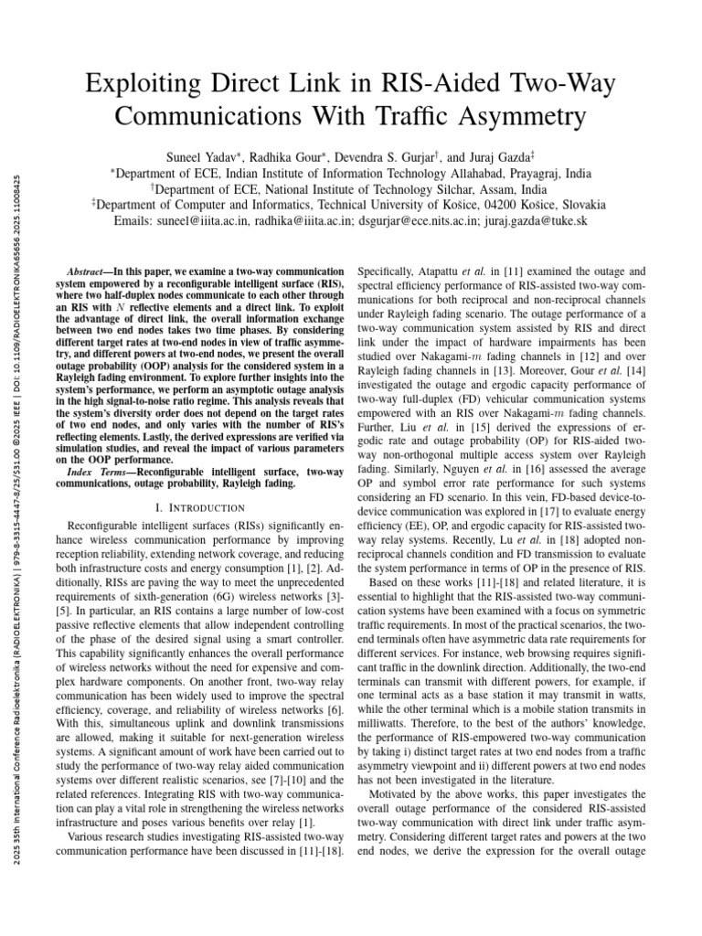 Exploiting Direct Link in RIS-Aided Two-Way Communications With Traffic ...