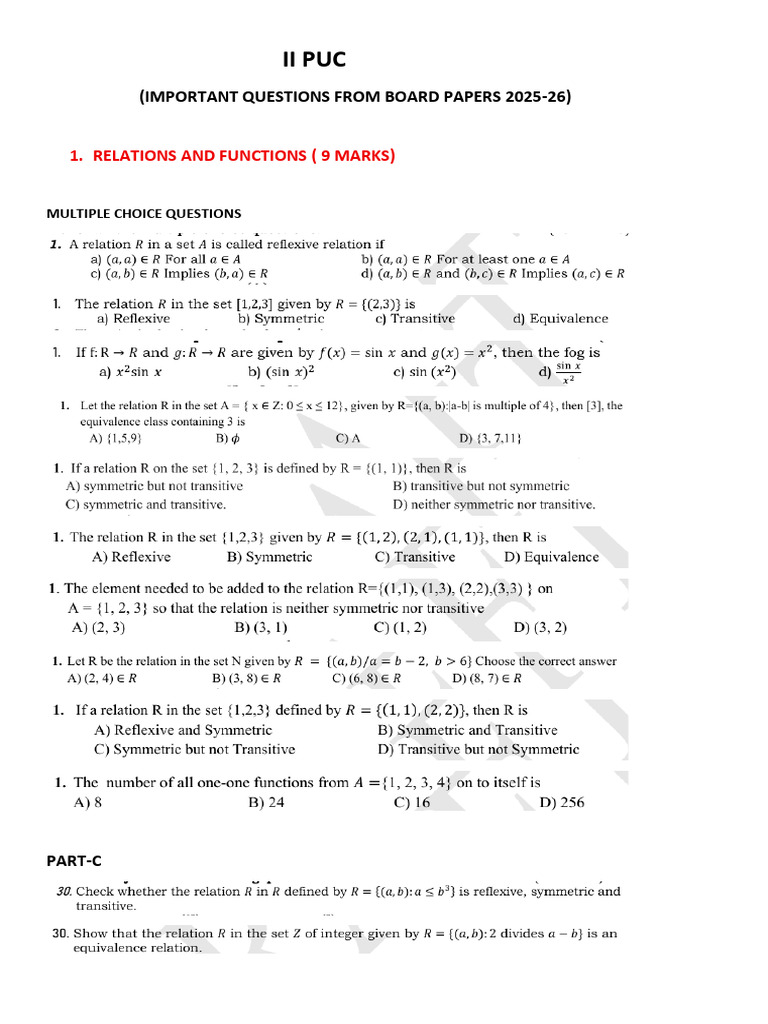 2025-26 Chapterwise Practice Questions | PDF