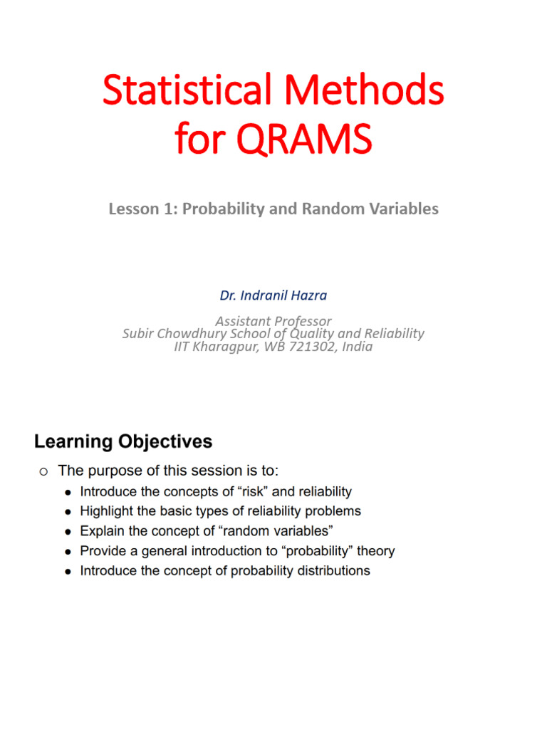 Lesson1 - Probability and Random Variables | PDF