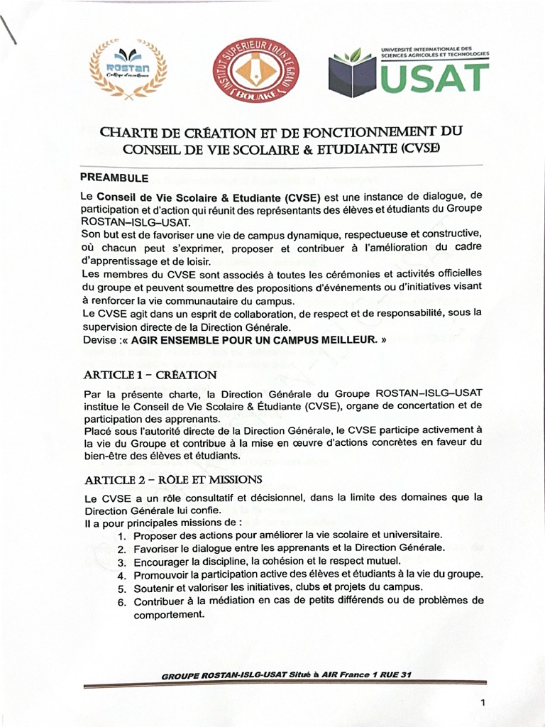 Charte de Creation Cvse | PDF
