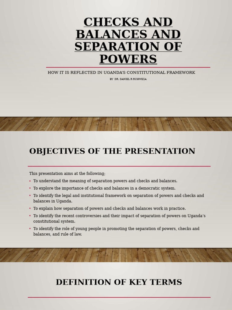 Constitutional Separation of Powers Checks and Balances-Final As at 05. ...