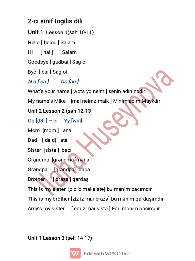 2ci Sinif Material Derslik | PDF