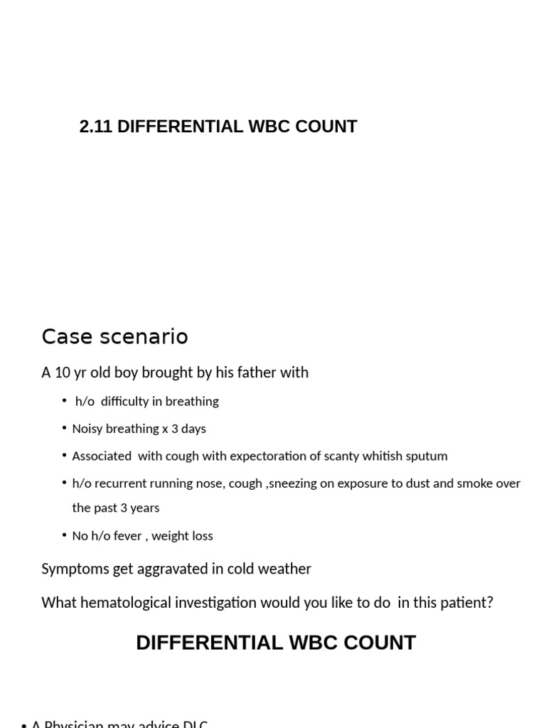 Differential WBC Count Procedure Guide | PDF | Staining | White Blood Cell