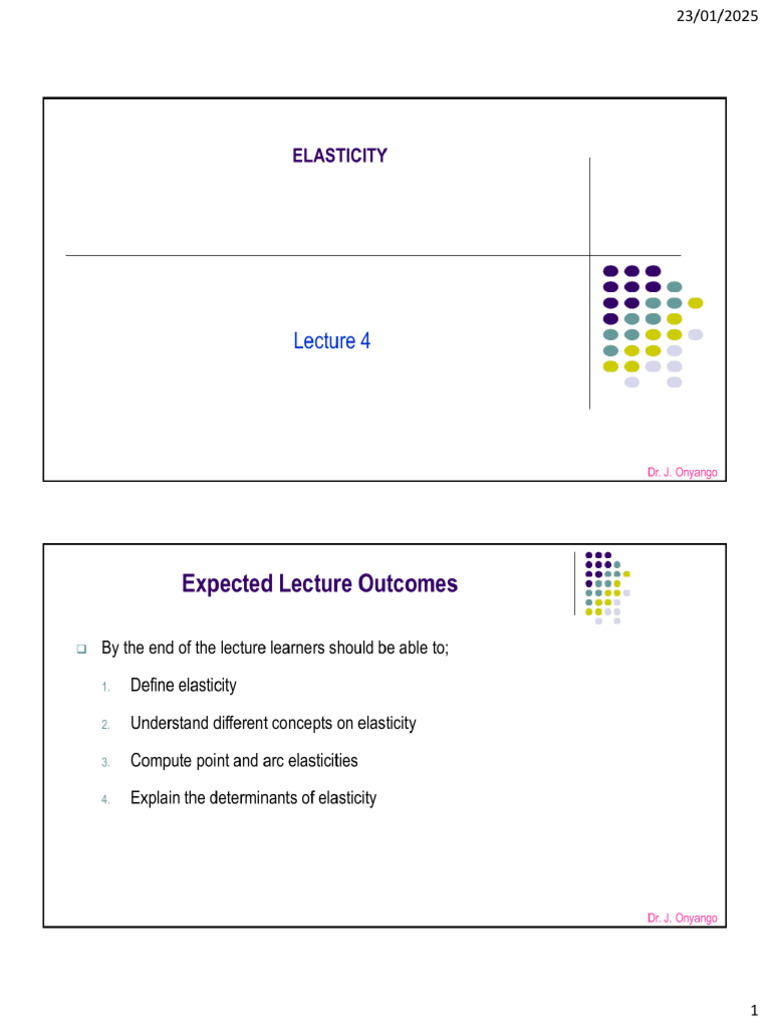 Lecture 4 - Elasticity | PDF