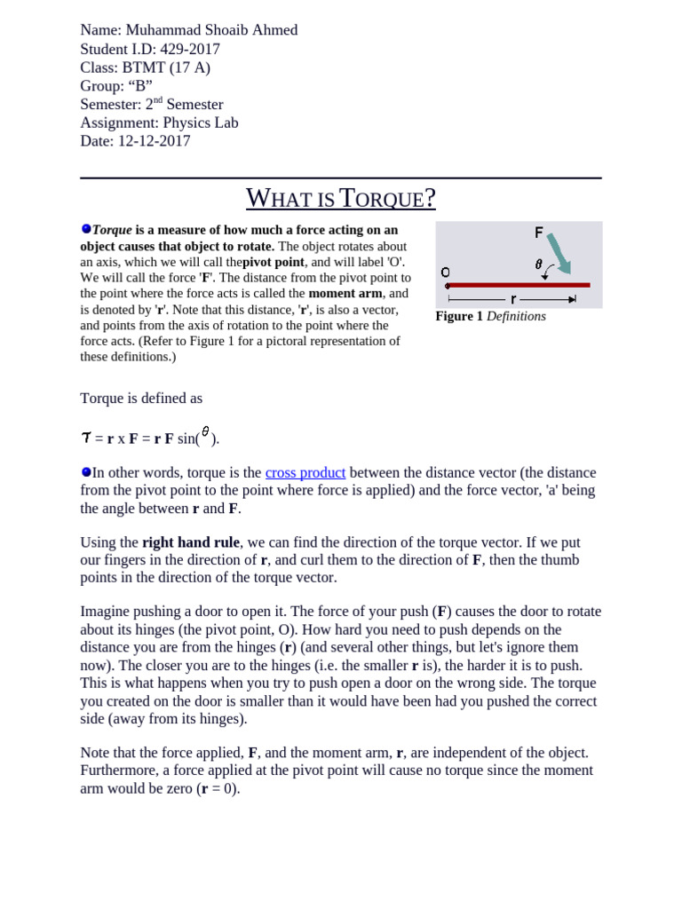 Torque | PDF | Torque | Force