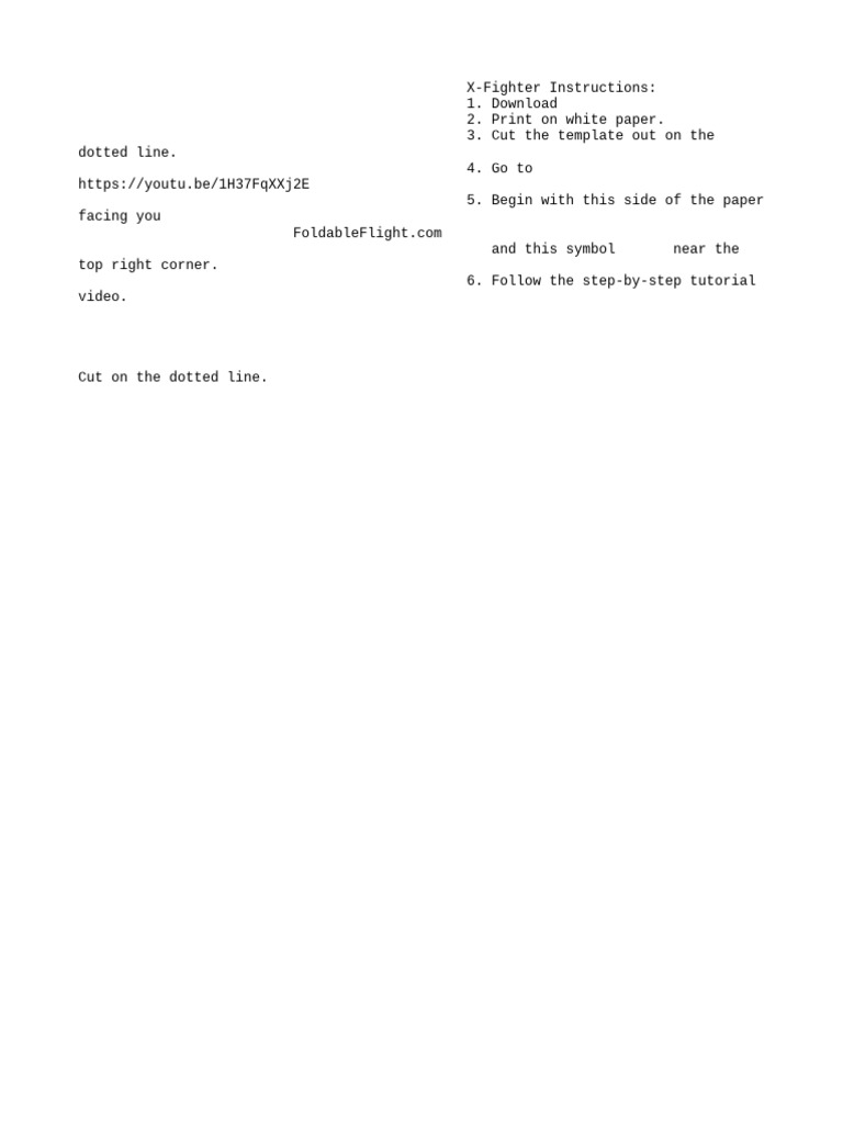 Foldable Flight Template Pack | PDF