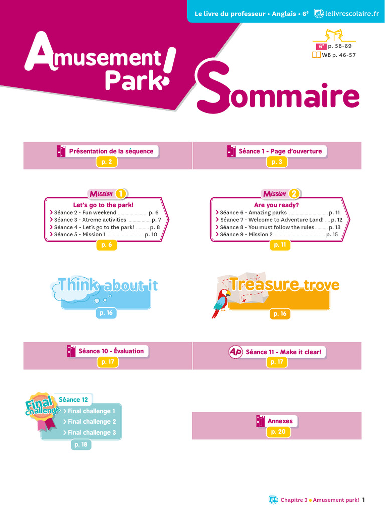 Séquence pédagogique : Parc d'attractions | PDF | Disneyland