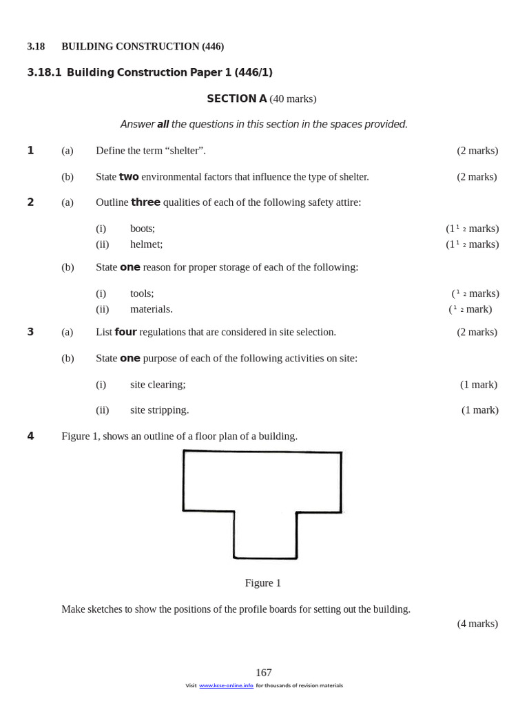 2013 Kcse Building Construction Papers | PDF | Building Engineering ...