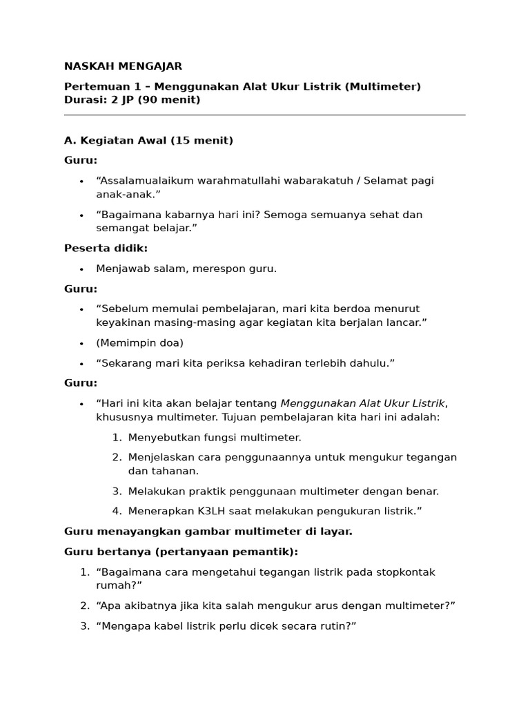 NASKAH MENGAJAR(Skenario) | PDF