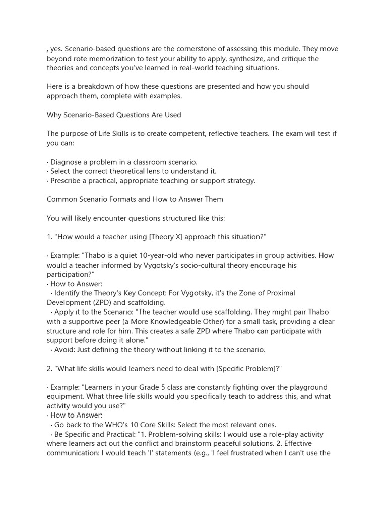 Scenario-Based Questions | PDF | Human Communication | Liberal Arts ...