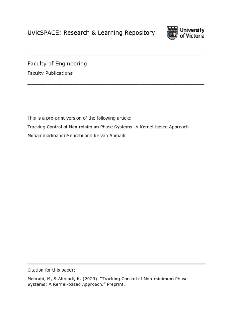 Mehradi Ahmadi Preprint 2023 FINAL | PDF | Control Theory | Inverse Problem