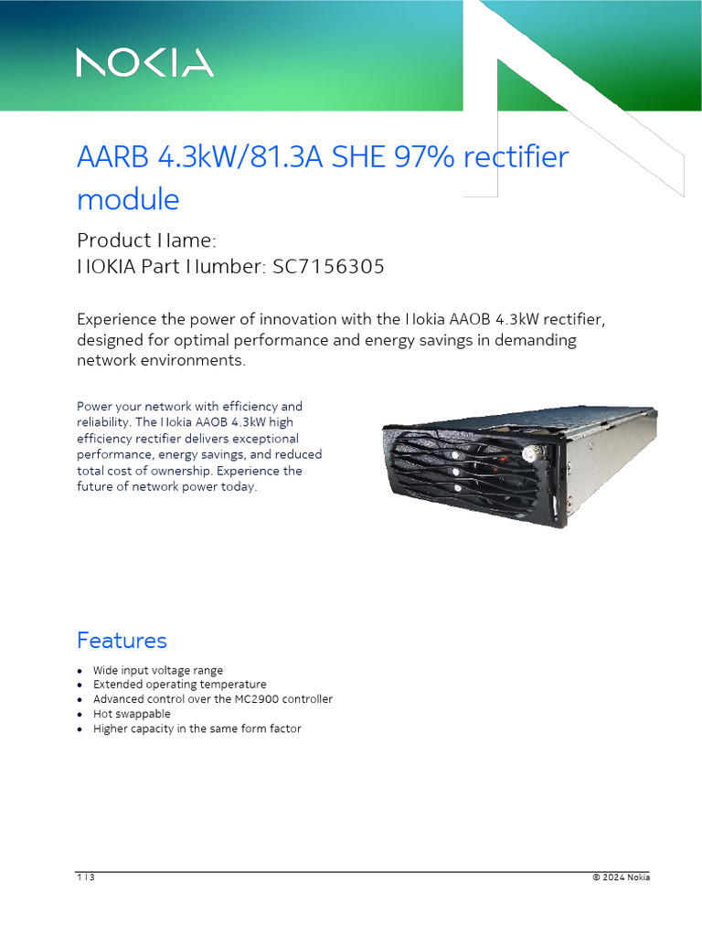 SC7156305 AARB 4.3kW SHE 97% Rectifier Module | PDF