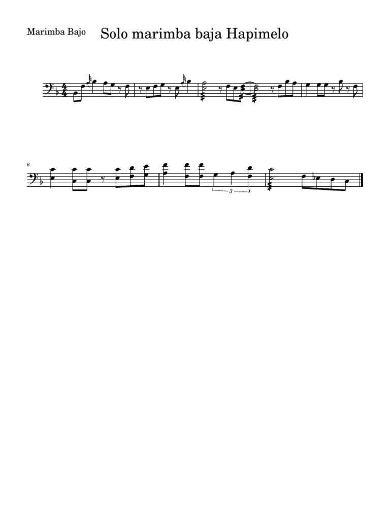 Solo Marimba Baja Hapimelo | PDF