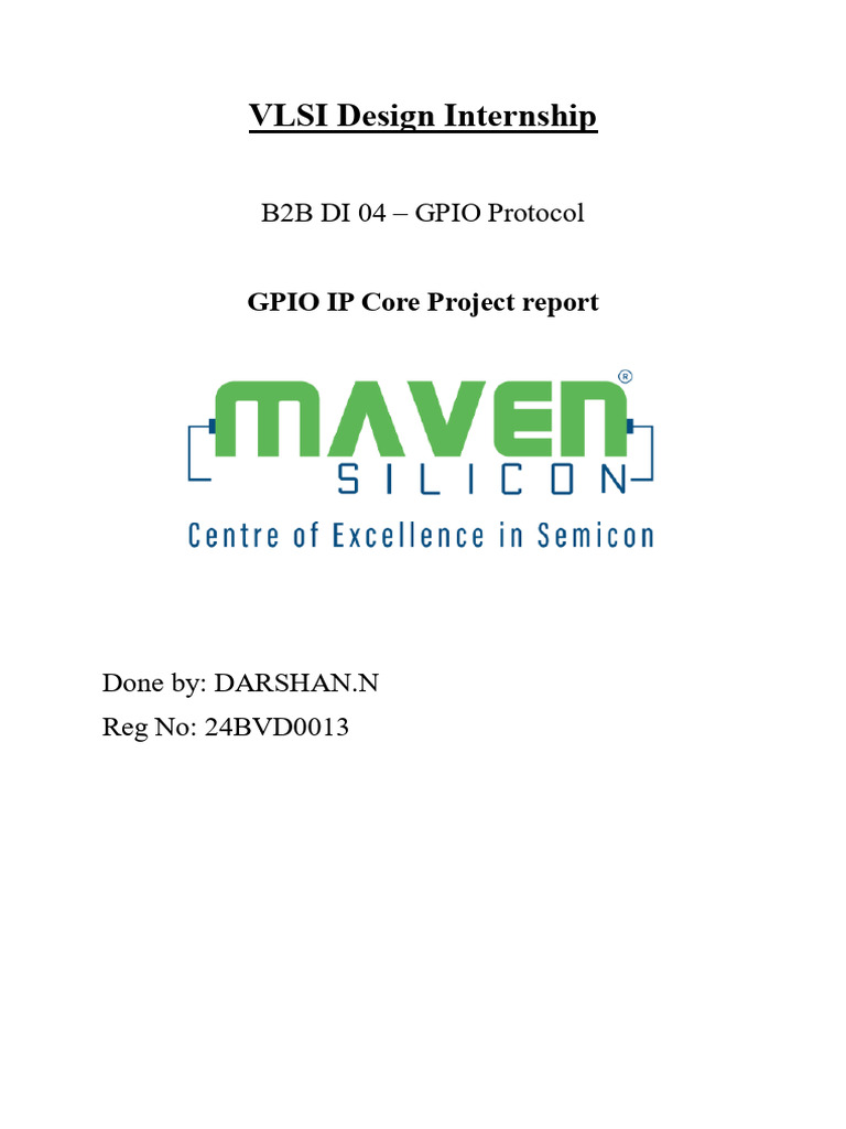 GPIO IP Core Design Report | PDF | Electrical Engineering | Digital ...