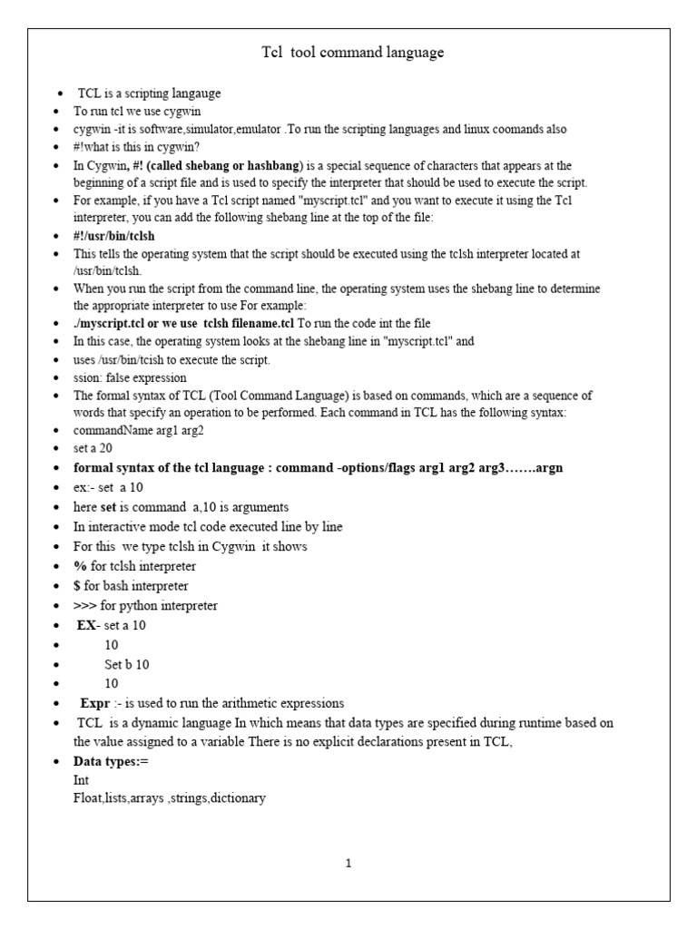 TCL Scripting | PDF | Computing | Software Engineering