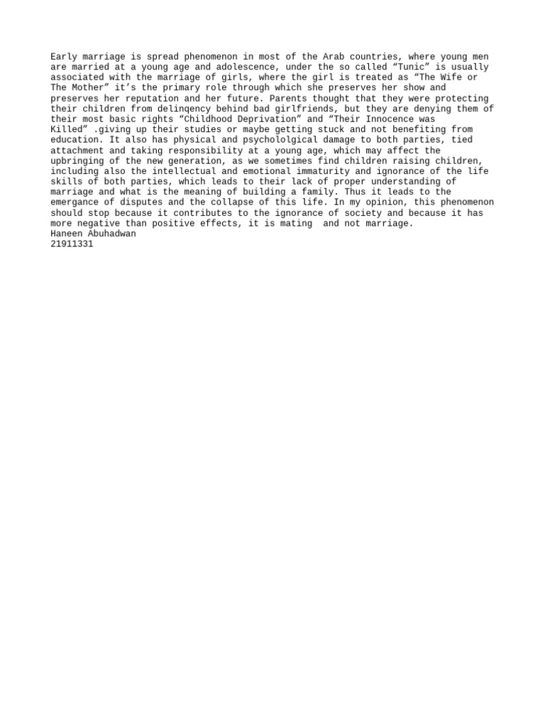 Early Marriage | PDF