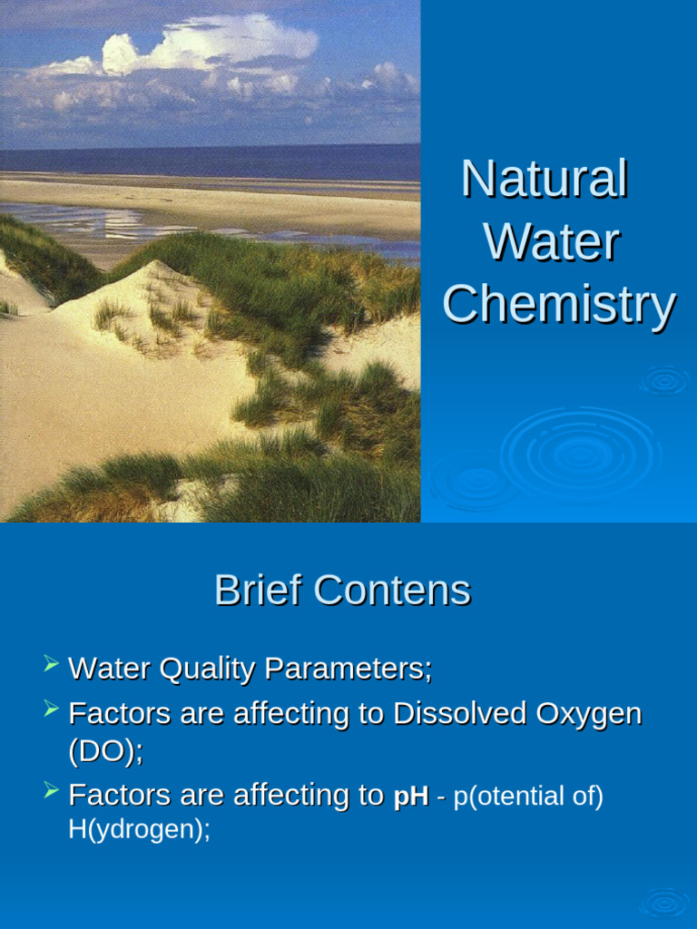 NaturalWaterChemistry 7-8 LEC | PDF | Fertilizer | Water