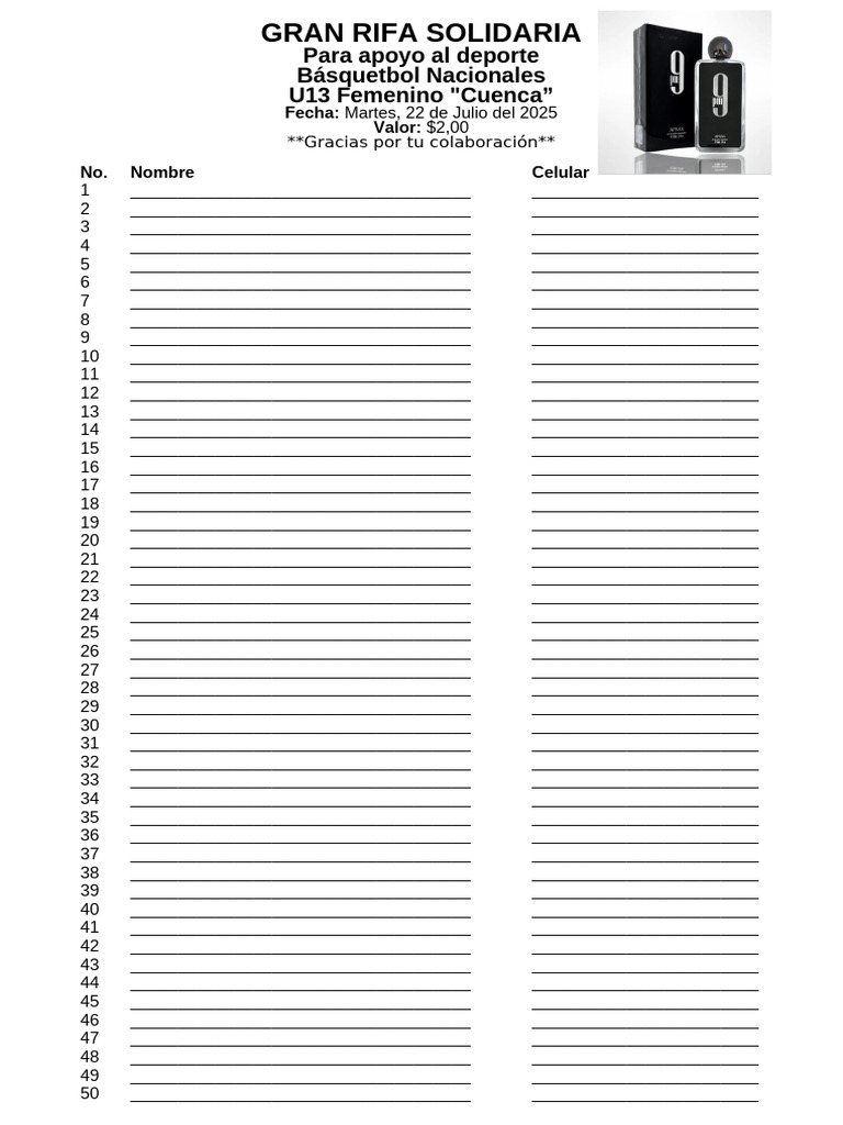 100 Rifas Basket | PDF