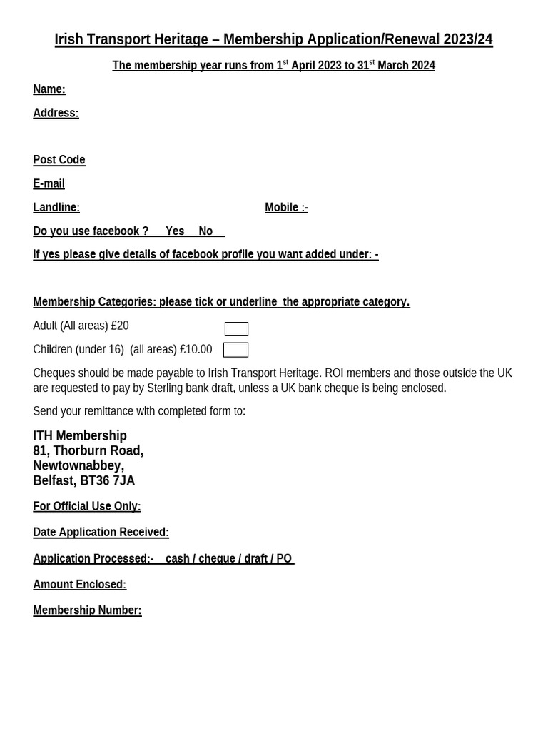 Membership Renewal 2023-2024 | PDF