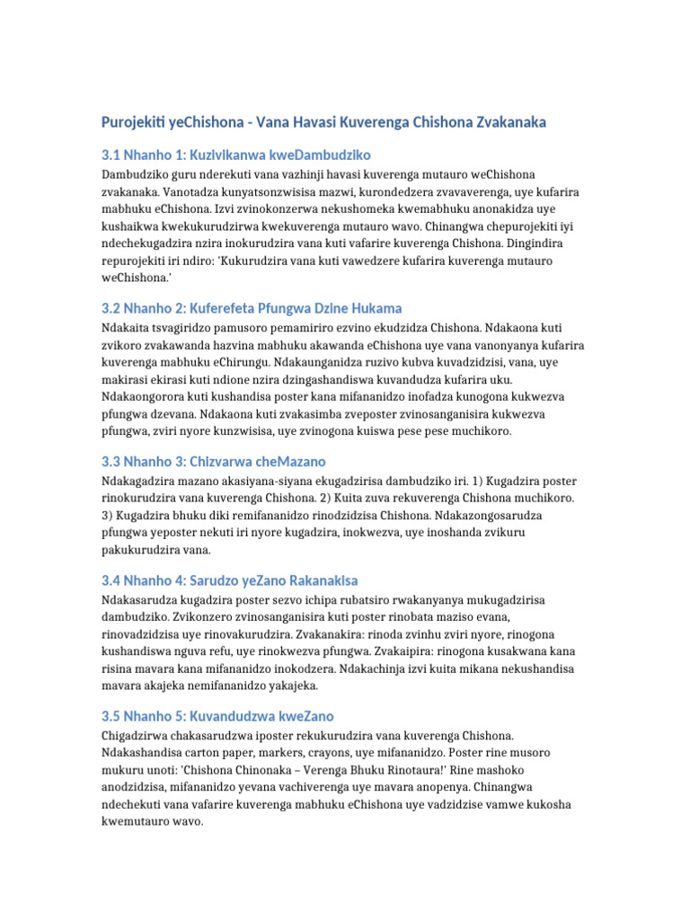 Kukurudzira Vana Kuverenga Chishona | PDF