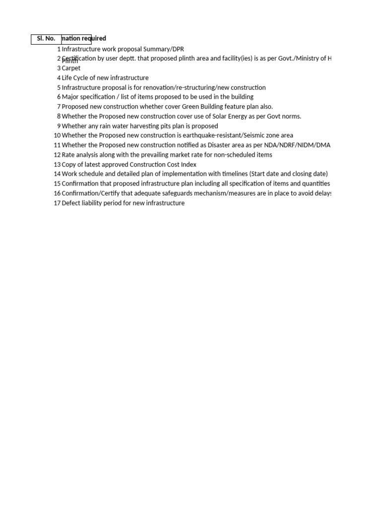 Infrastructure Proposal and Compliance Checklist | PDF
