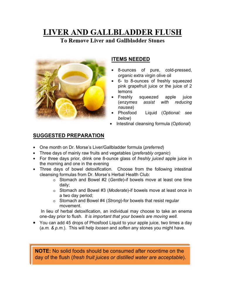 Liver and Gallbladder Flush Guide | PDF | Juice | Diet & Nutrition