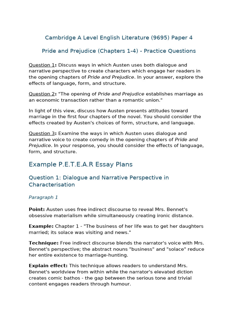 Pride and Prejudice Weekly Essay #1 | PDF | Pride And Prejudice | Mr. Darcy