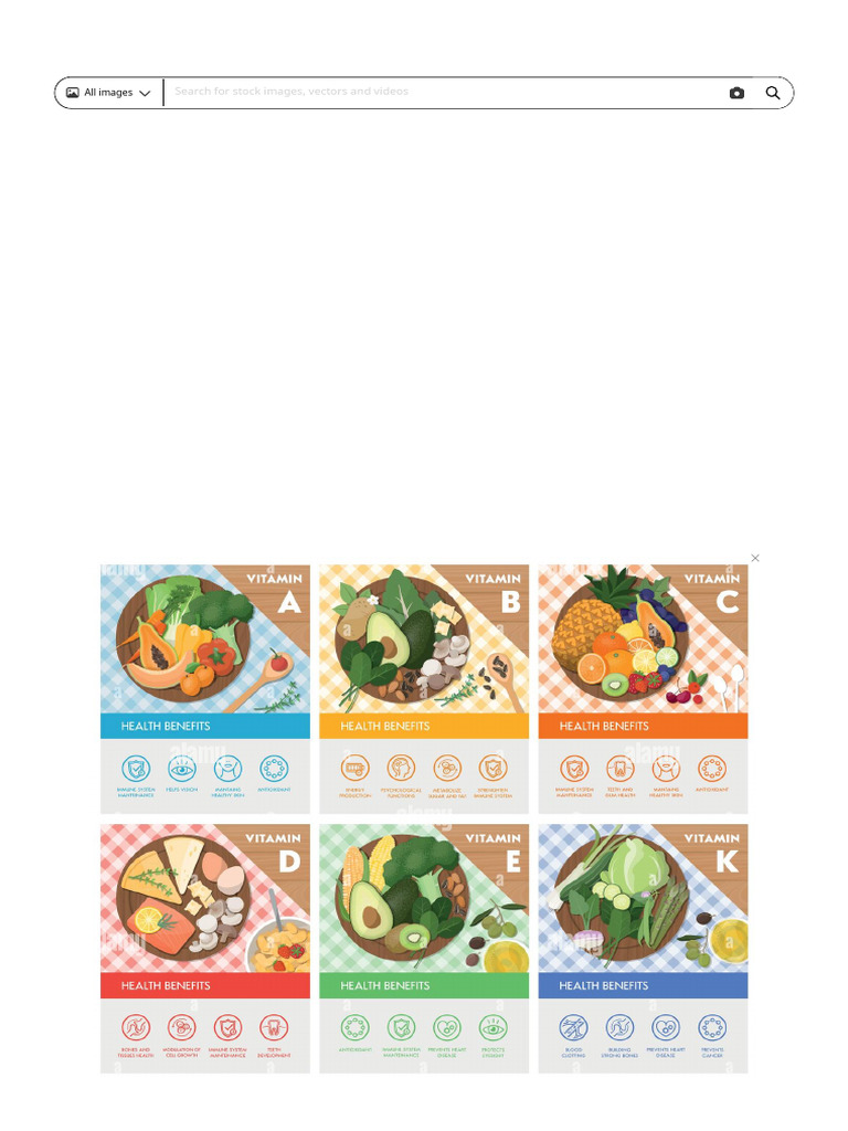 Vitamin Food Sources and Health Benefits Fact Sheets, Food On A ...