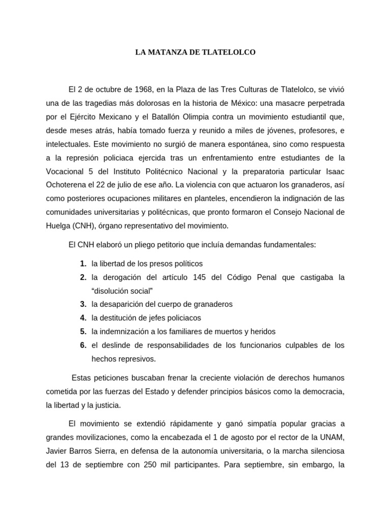 La Matanza de Tlatelolco | PDF