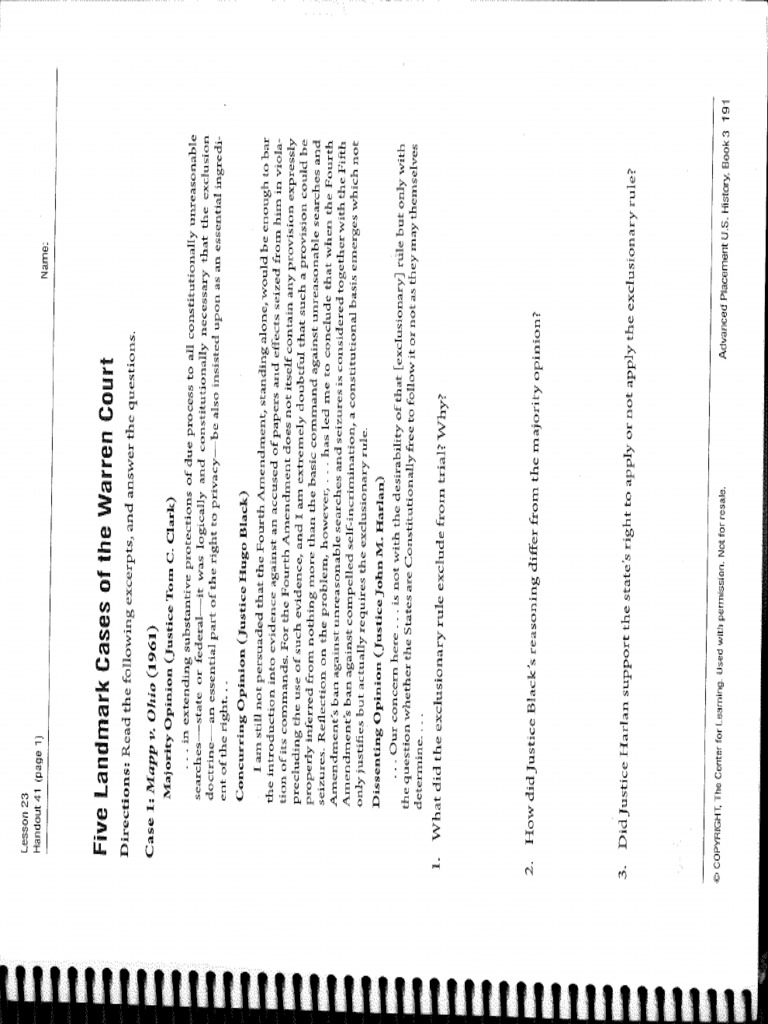Warren Court Cases | PDF