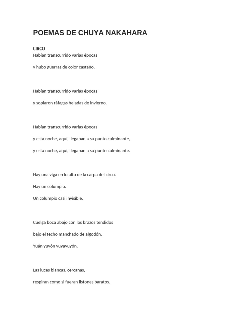 Poemas de Chuuya Nakahara PDF | PDF
