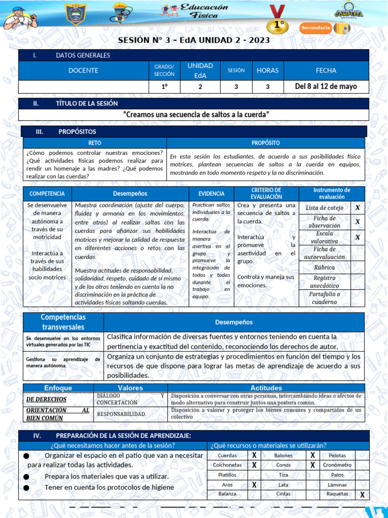Secuencia de Saltos a la Cuerda 2023 | PDF | Aprendizaje