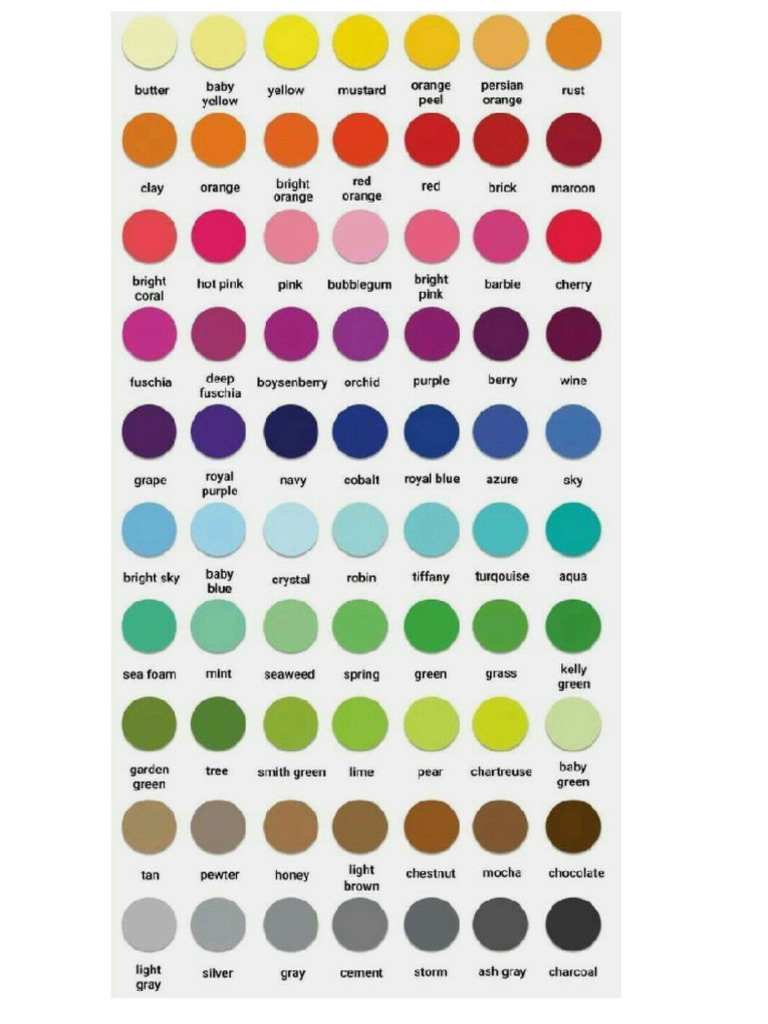 Paleta de Colores: Tonos y Nombres | PDF