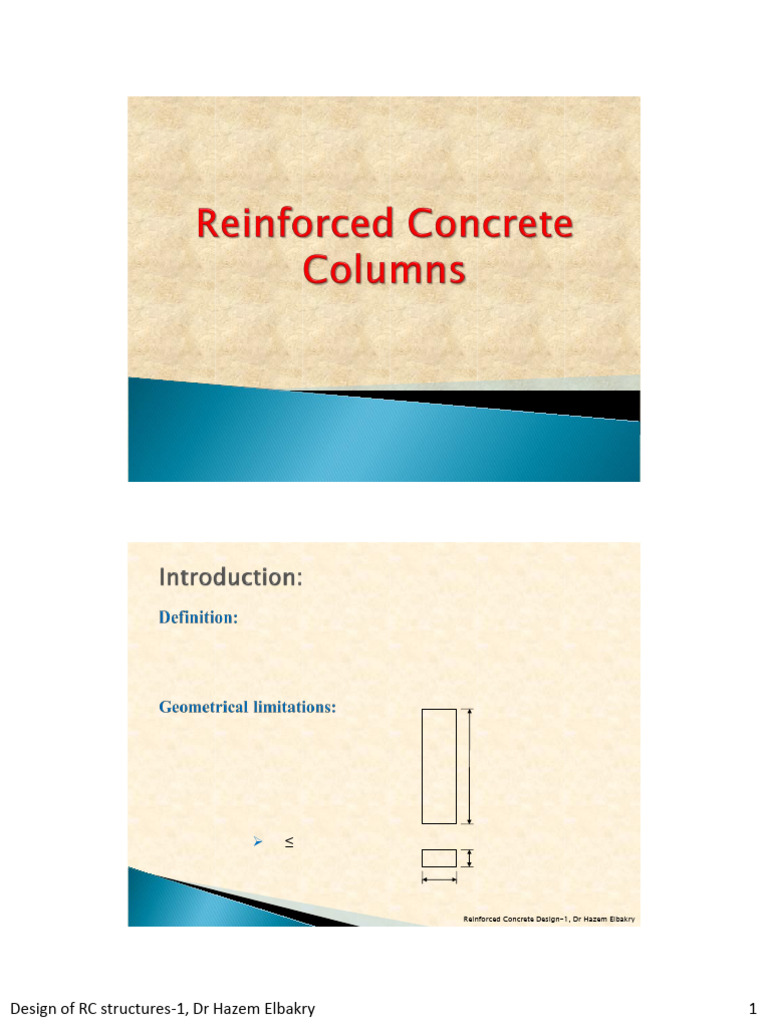 Lecture 11 Columns | PDF | Column | Reinforced Concrete
