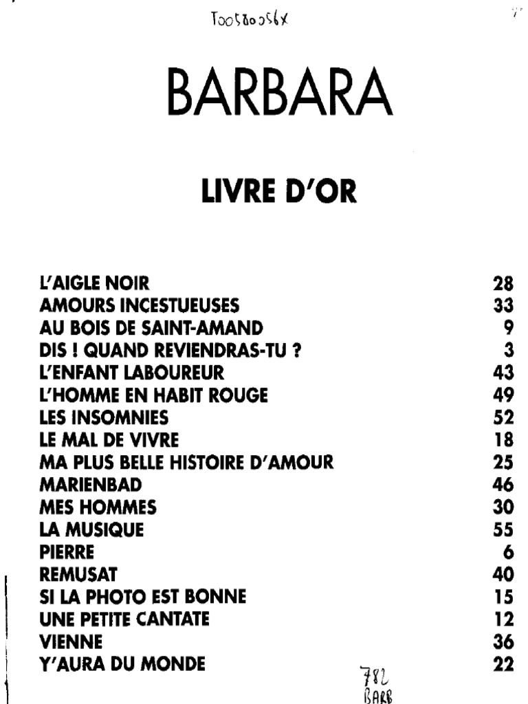 BARBARA - Book | PDF