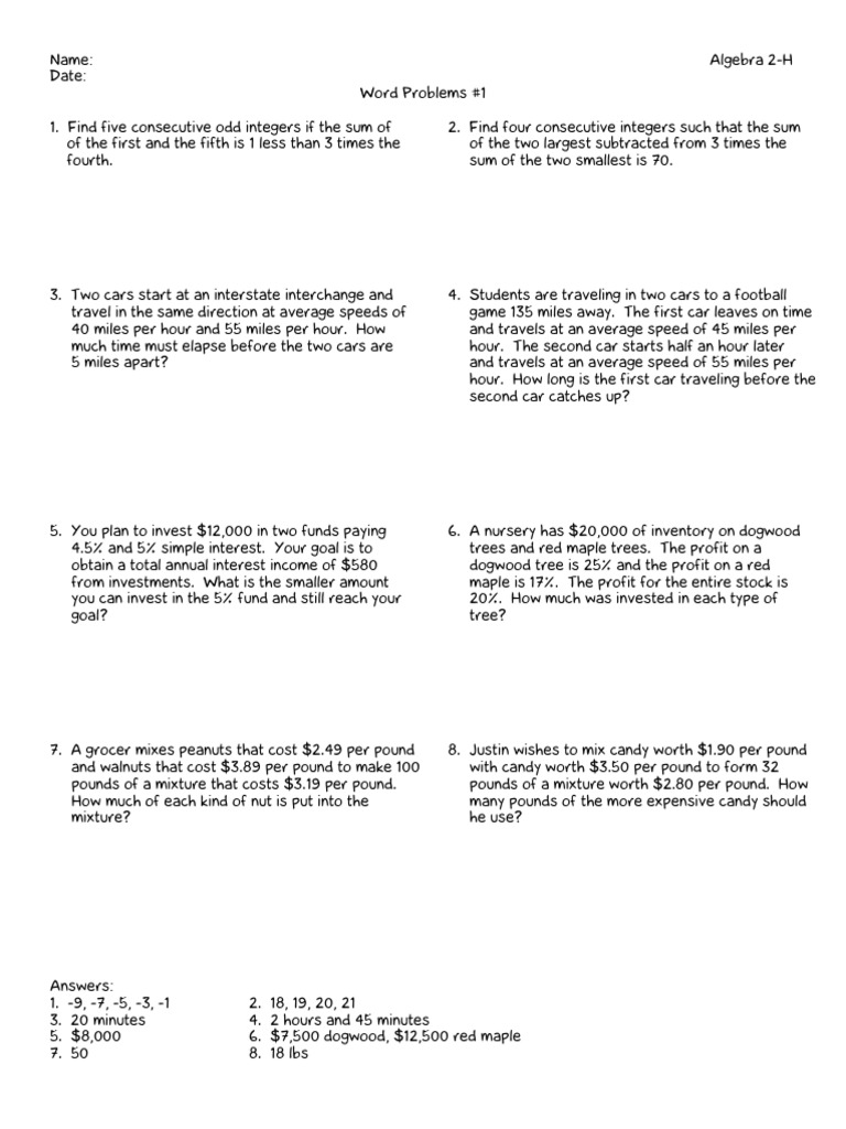 Consecutive Odd Integers Problem | PDF