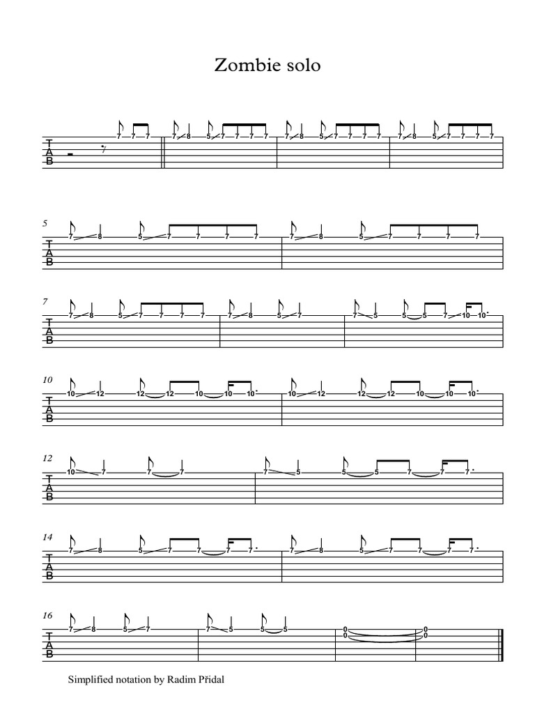 Zombie solo | PDF | Musical Compositions | Musicology