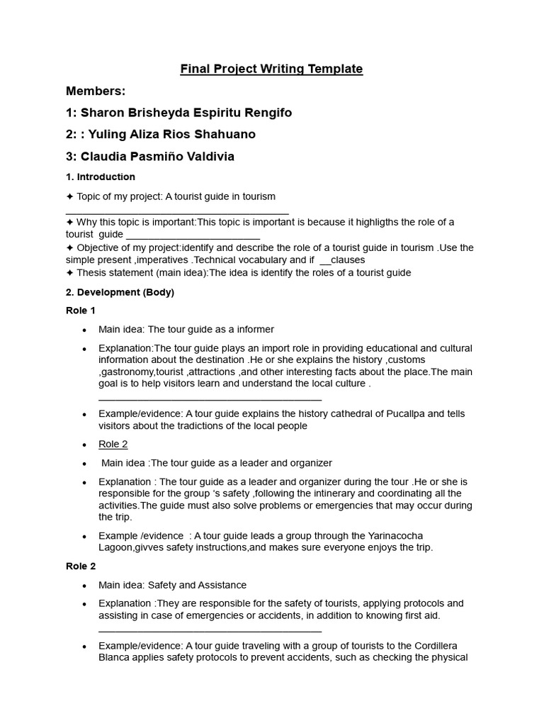 Final Project Written Project | PDF | Tourism | Machu Picchu