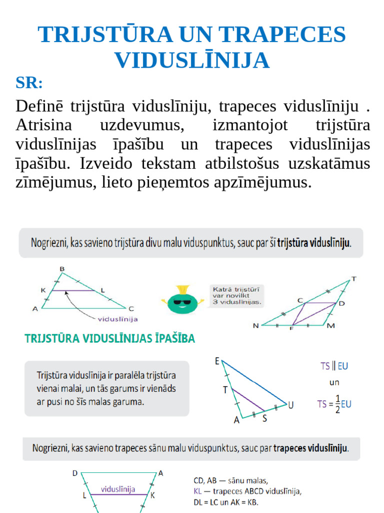 Trijstūra Un Trapeces Viduslīnija | PDF