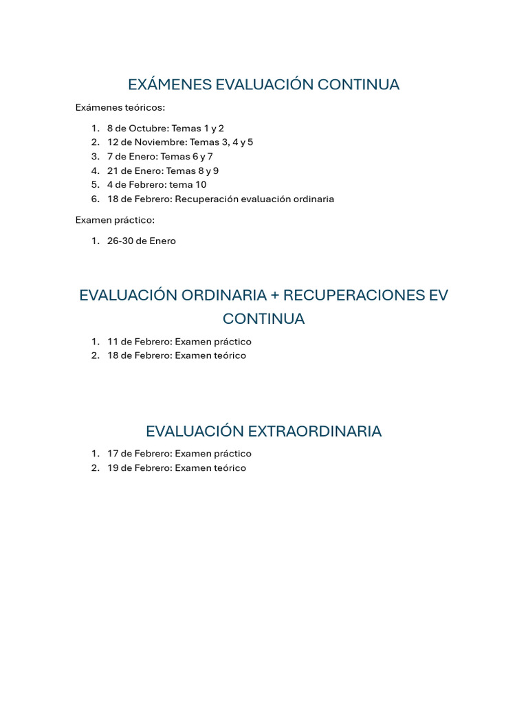 Calendario Exaì Menes | PDF