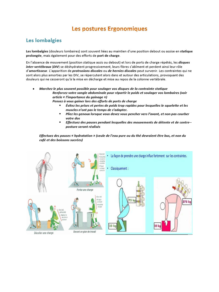 Prévenir les douleurs lombaires et cervicales | PDF | Mal de dos ...