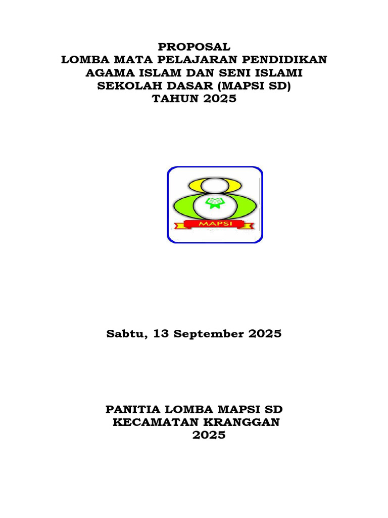 Lomba MAPSI SD Kranggan 2025 | PDF