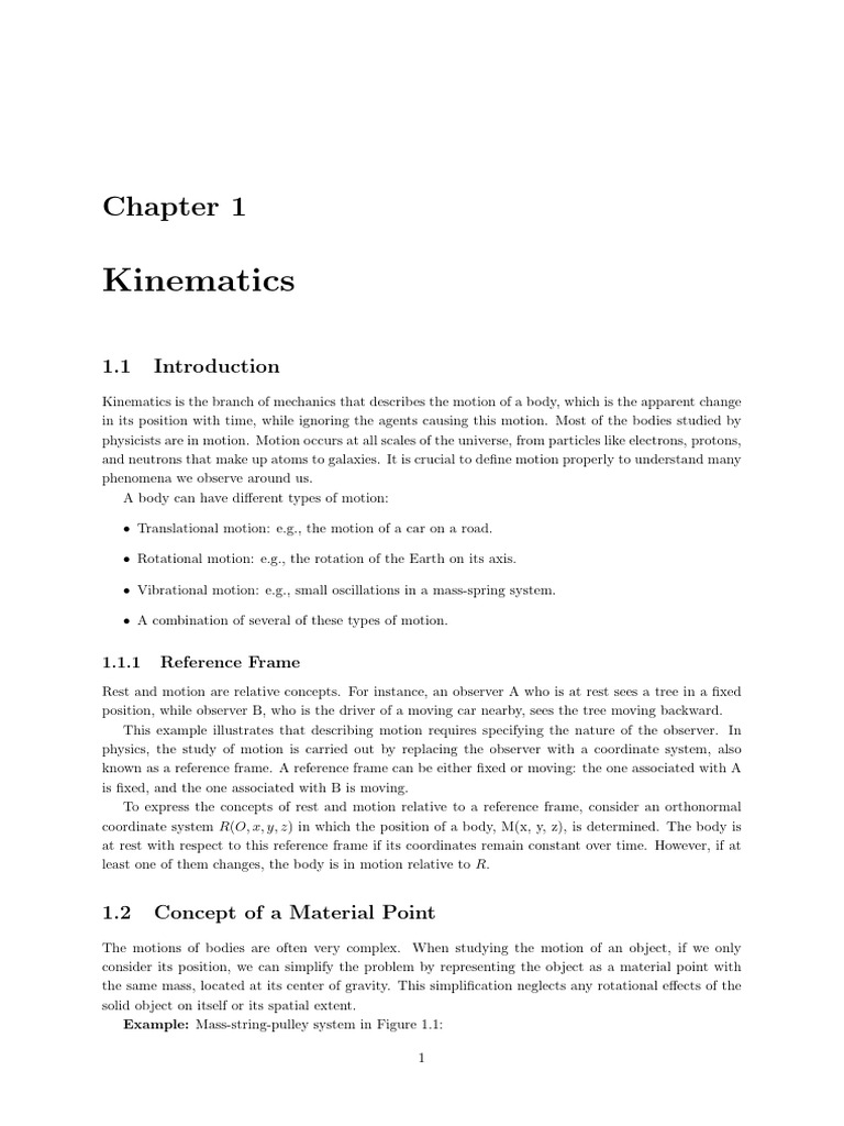 Mechanics of A Material Point Translation - Kinematics | PDF | Kinematics | Velocity